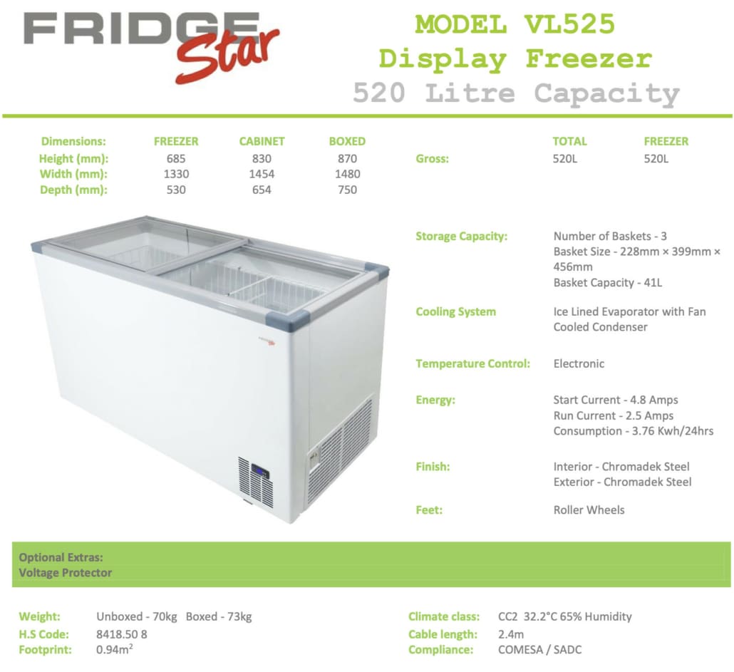 Glasstop Display Freezer 520l - *BLACK FRIDAY* | Boss Catering ...
