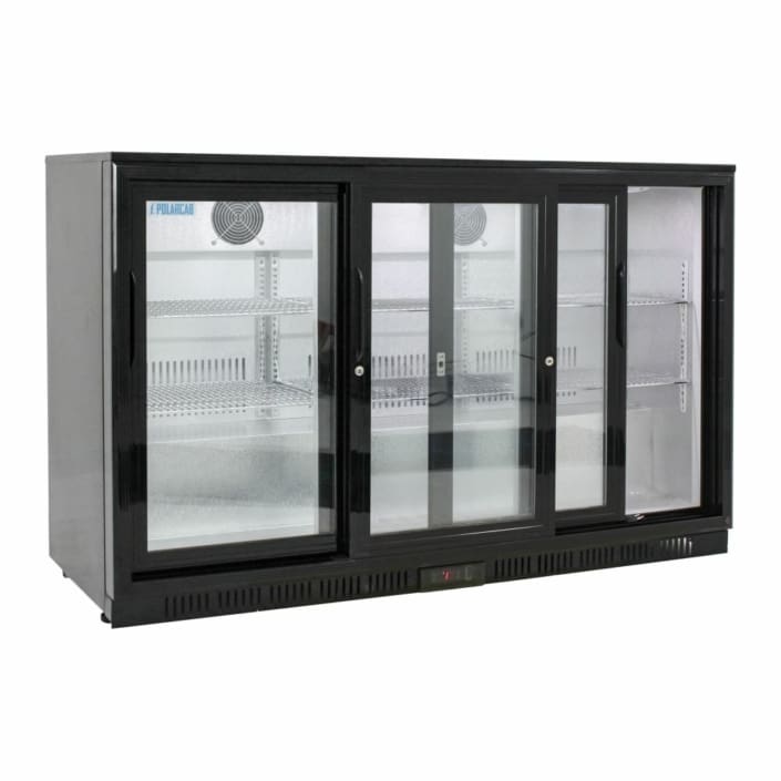 Back Bar Cooler 3 Door Fridge (Sliding) - Boss Catering Equipment