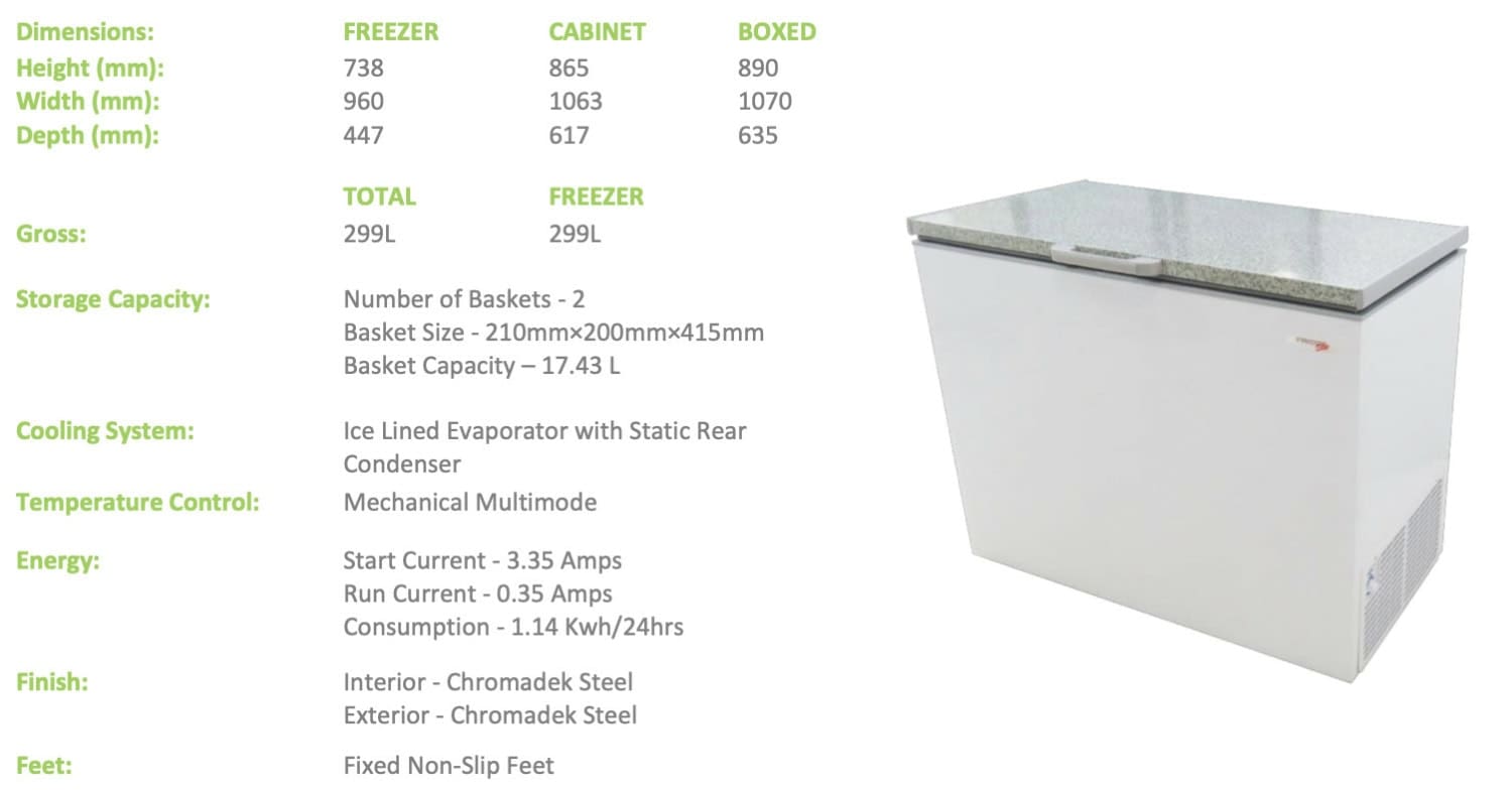 CF310 Fridgestar Chest Freezer - 299LT | Boss Catering Equipment | Best ...