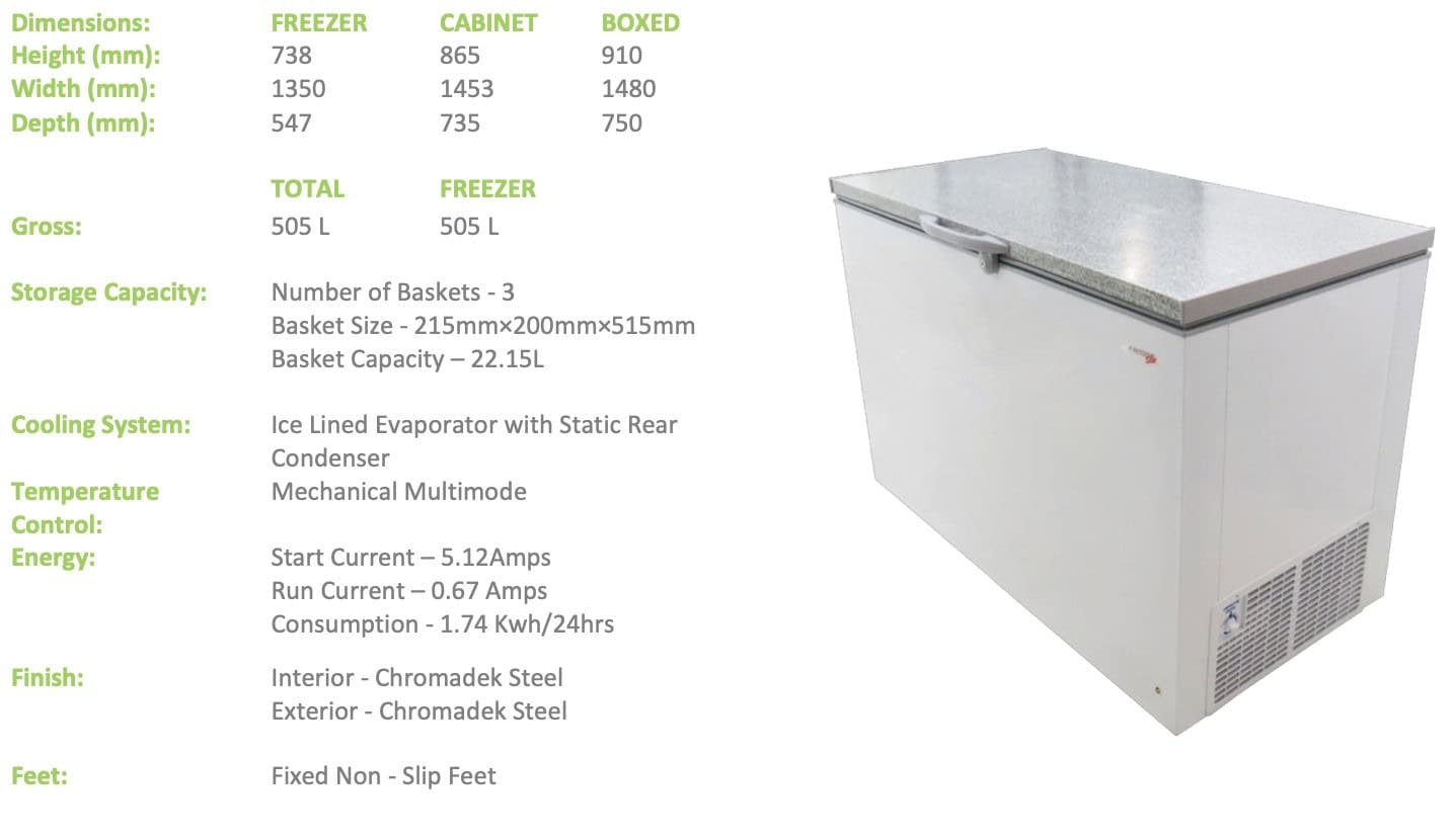 CF535F Fridgestar Chest Freezer - 505LT - Boss Catering Equipment