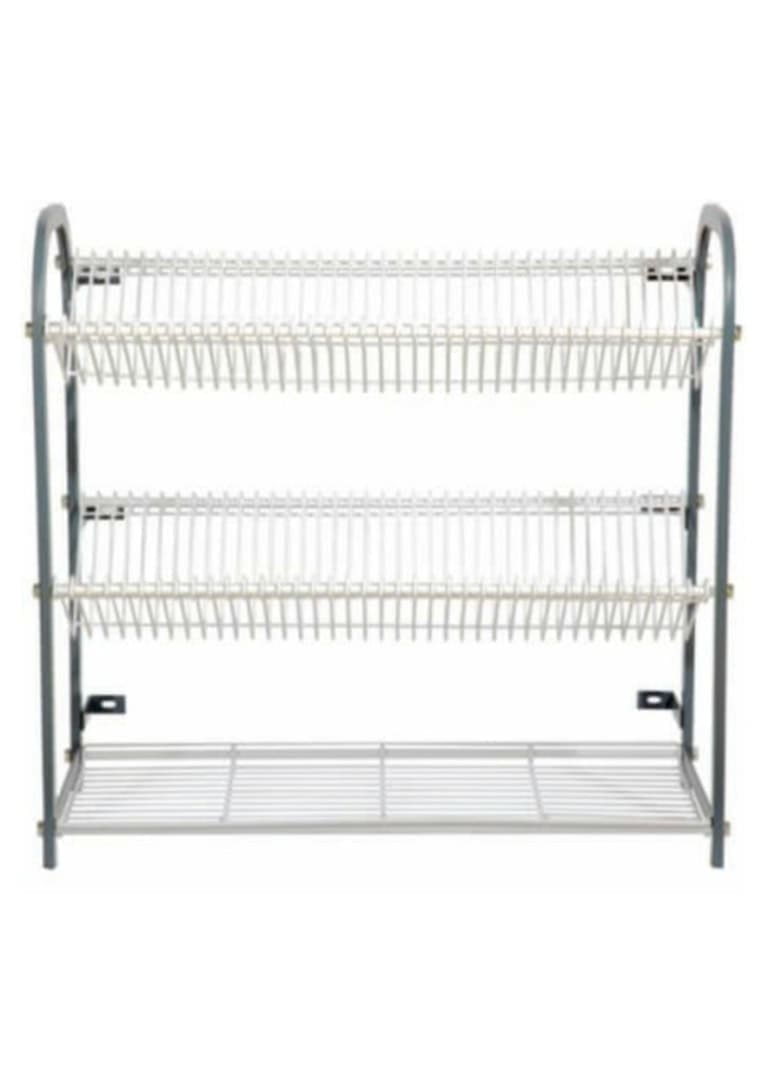 Wall Mount Crockery Rack / Dish Rack- (76 Plates + Cup Rack - 3 Tier ...