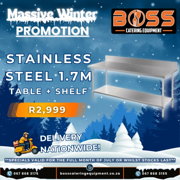 1700mm Stainless Steel Table + UNDERSHELF *WINTER SPECIAL* - Boss ...